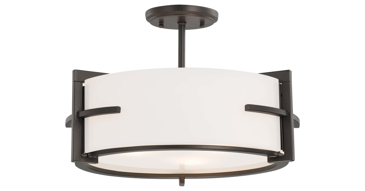 Minka Lavery 4152-172 Fieldale Lodge 3 Light Semi-Flush Ceiling Fixture ...
