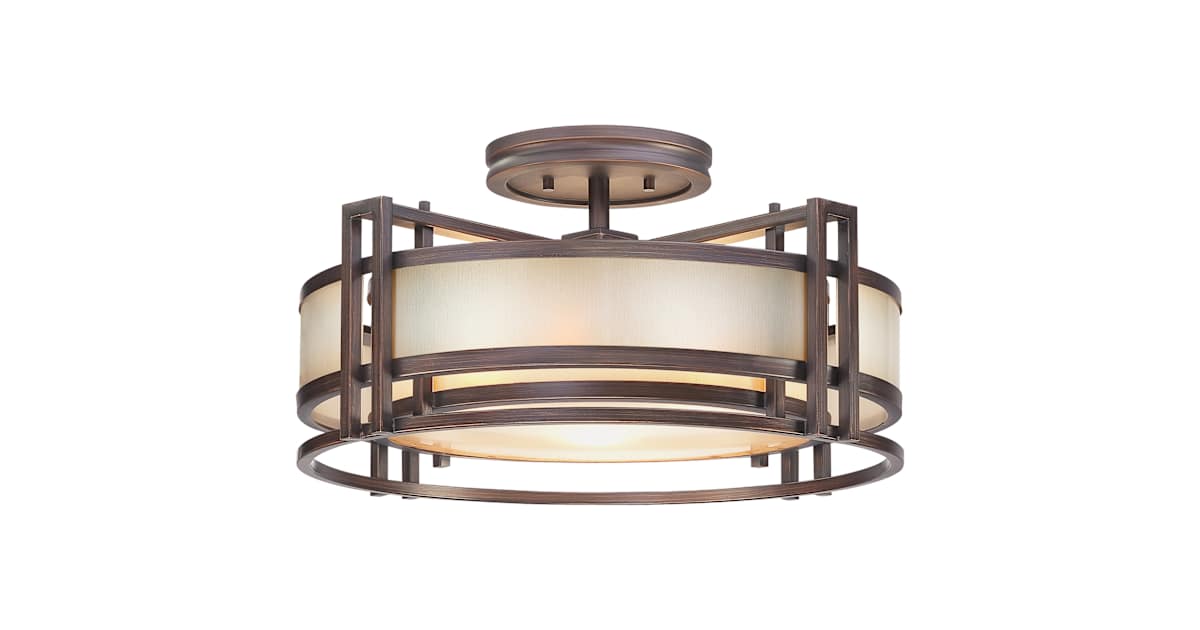 Minka Lighting N6964-1-267B 3 Light Semi-Flush Ceiling Fixture from the ...