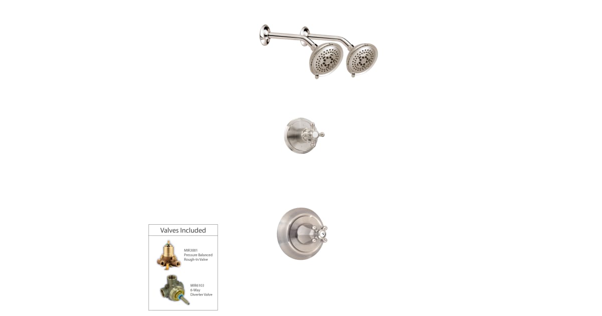 Mirabelle MIRBRCBRD2S-BN Luxury Shower System: Includes 2 Multi ...