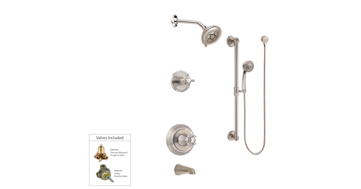 Mirabelle MIRBRCBRDSHF-BN Luxury Shower System: Includes Multi-Function ...