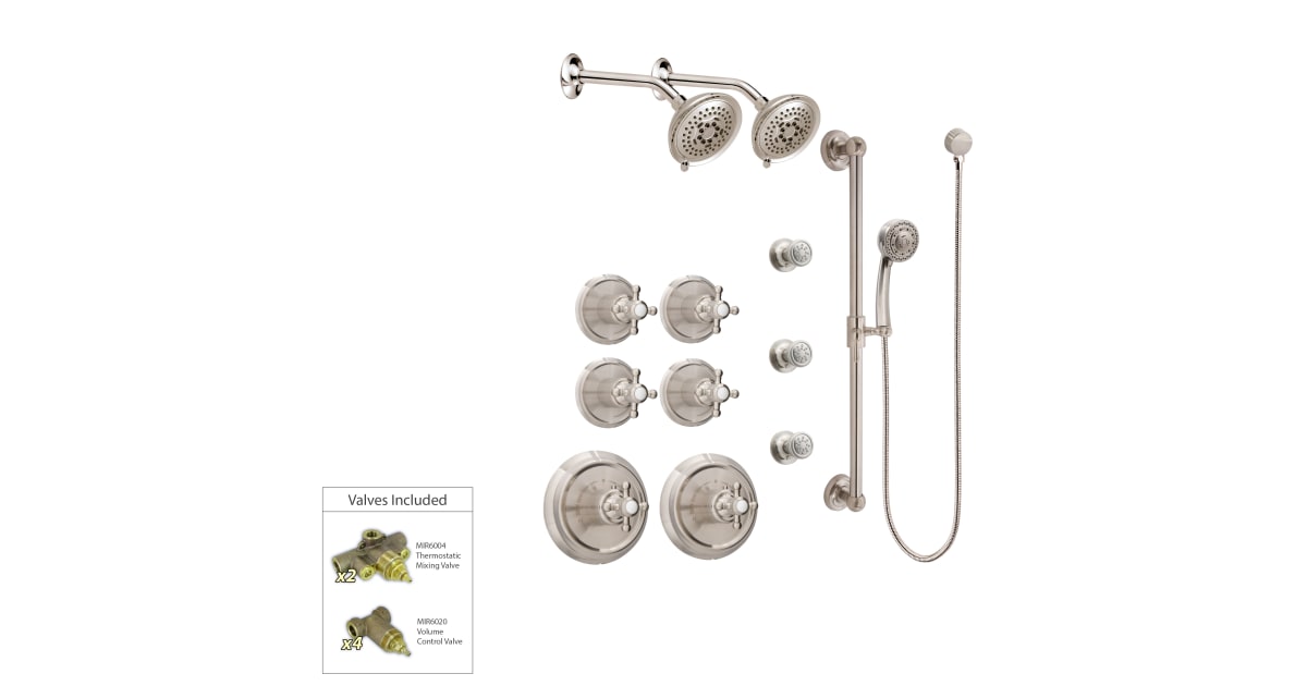 Mirabelle MIRBRCS2T4V2SH3B-BN Luxury Shower System: Includes 2 Multi ...