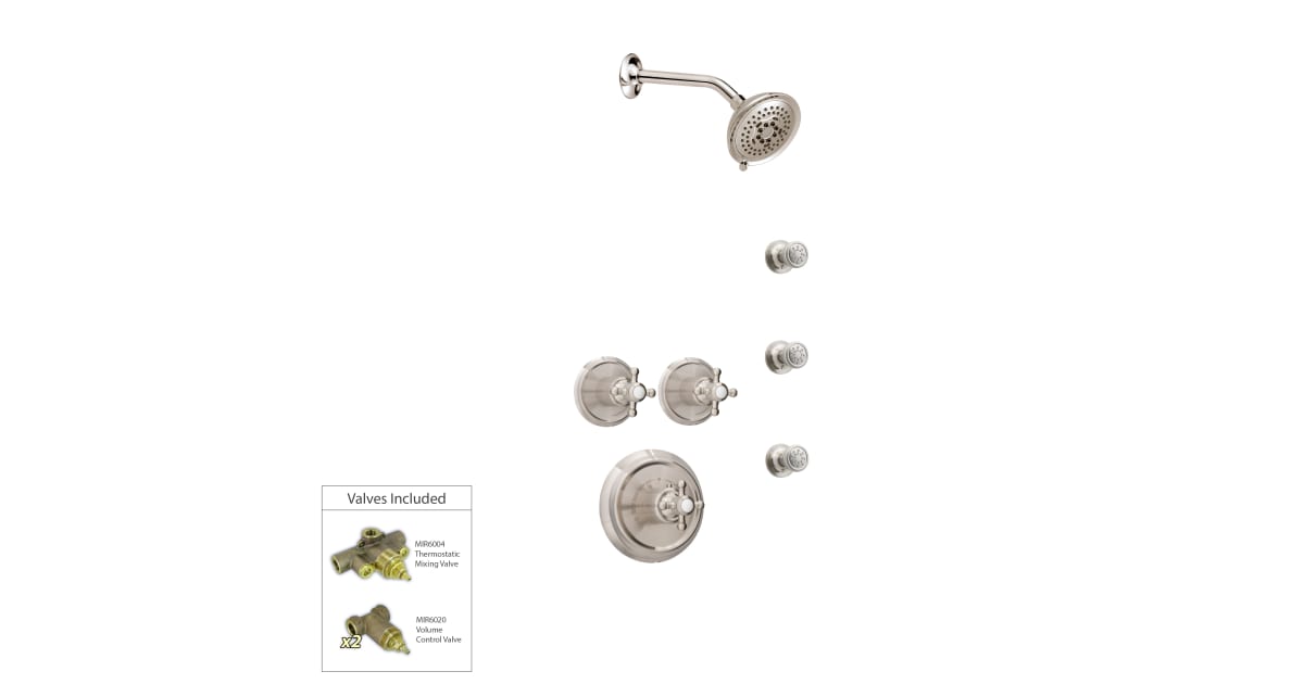 Mirabelle MIRBRCST2VS3B-BN Luxury Shower System: Includes Multi ...
