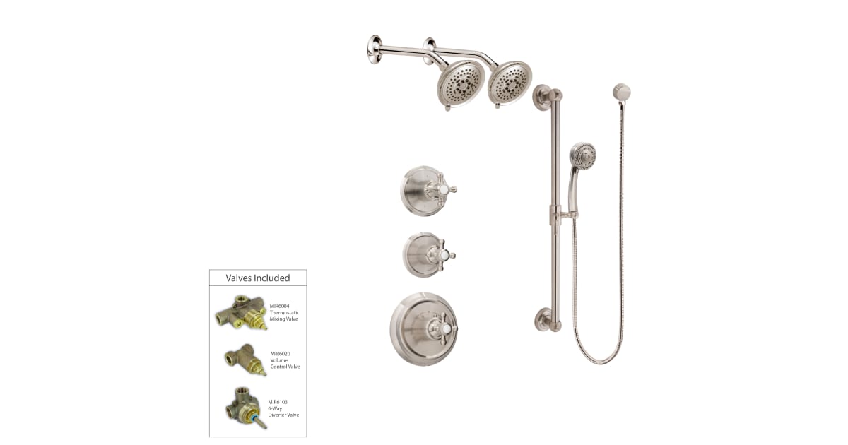 Mirabelle MIRBRCSTVD2SH-BN Luxury Shower System: Includes 2 Multi ...