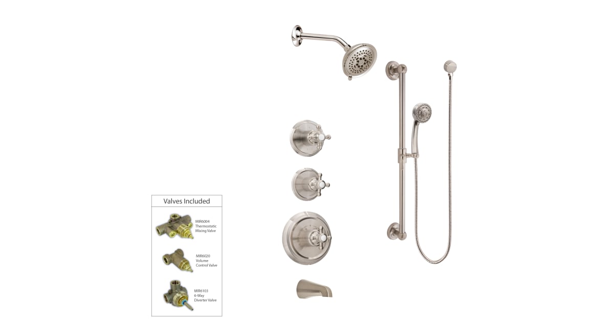 Mirabelle MIRBRCSTVDSHF-BN Luxury Shower System: Includes Multi ...