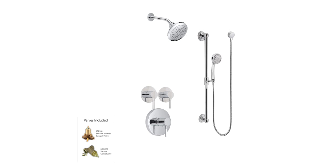 Mirabelle MIREDCED2VSH-CP Luxury Shower System: Includes Shower Head ...