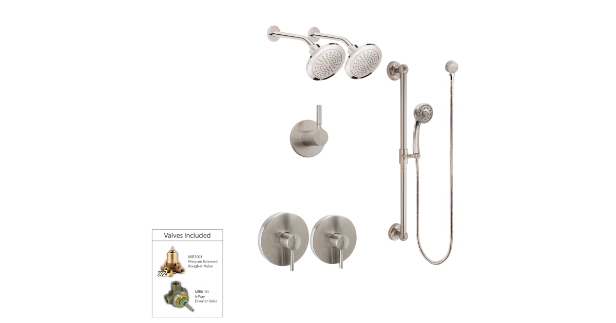 Mirabelle MIREDCS2AD2SH-BN Luxury Shower System: Includes 2 Shower ...