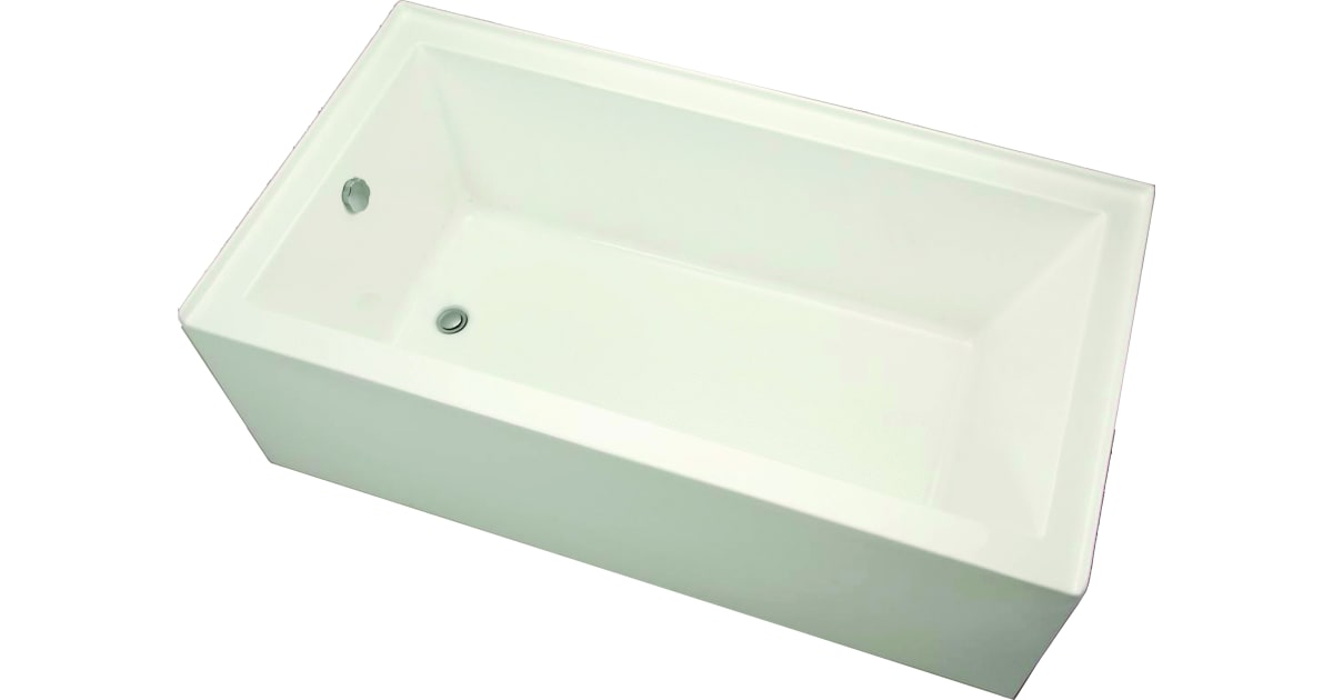 Mirabelle MIREDS6030LBS Edenton 60" X 30" Three-Wall Alcove Soaking Tub ...
