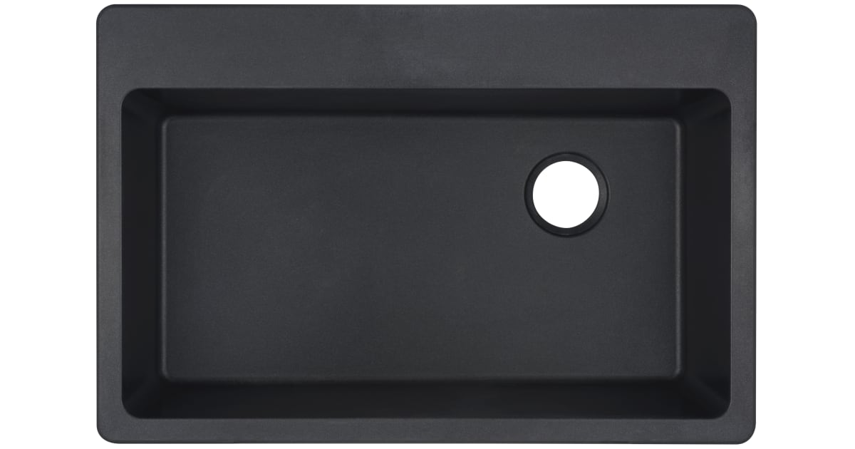 Mirabelle MIRGR1B3322BL Totten 33" Undermount Single Basin Granite Composite Kitchen Sink ...
