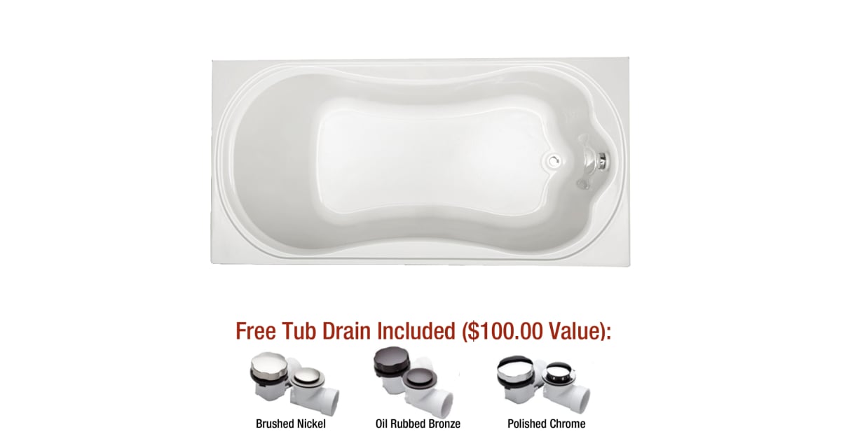 Mirabelle MIRKWA7236BS Key West 72" X 36" Drop-In Air Bath Tub with ...