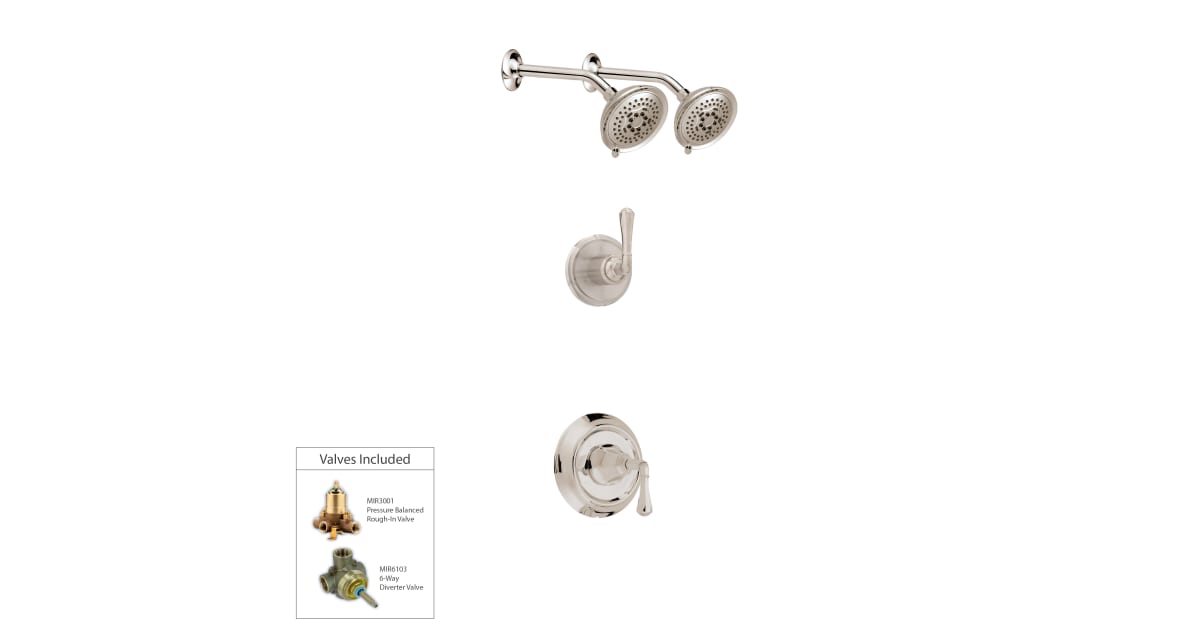 Mirabelle MIRKWCKWD2S-BN Luxury Shower System: Includes 2 Multi ...