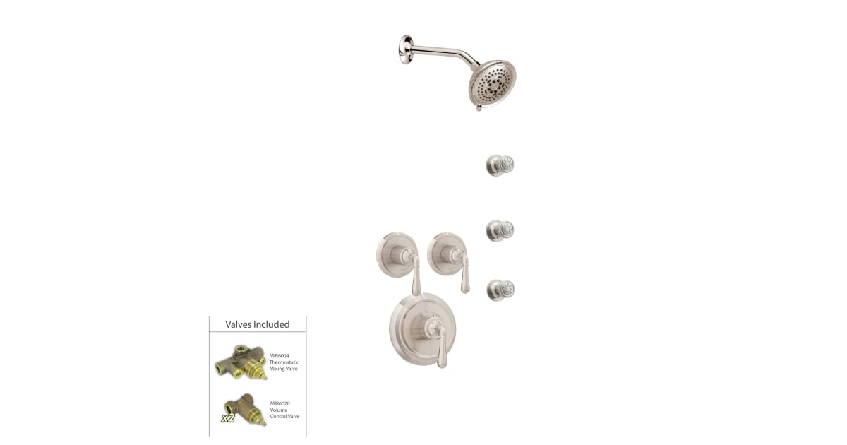 Mirabelle MIRKWCST2VS3B-BN Luxury Shower System: Includes Multi ...