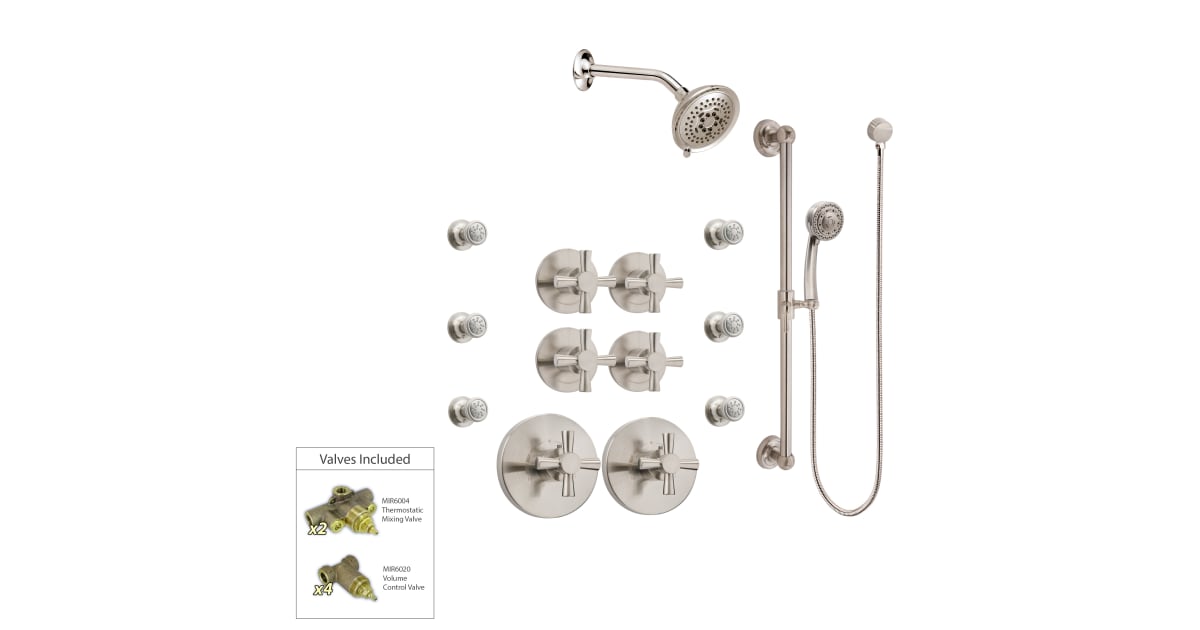Mirabelle MIRMLCS2T4VSH6B-BN Luxury Shower System: Includes Multi ...