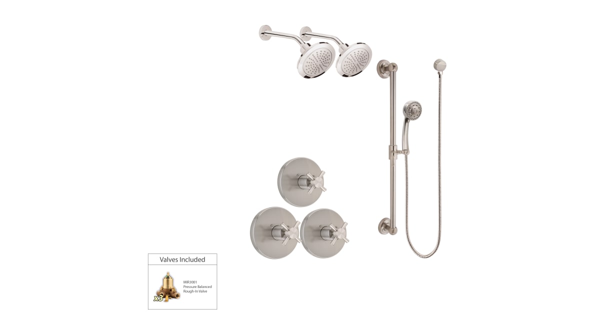 Mirabelle MIRMLCS3A2SH-BN Luxury Shower System: Includes 2 Shower Heads ...