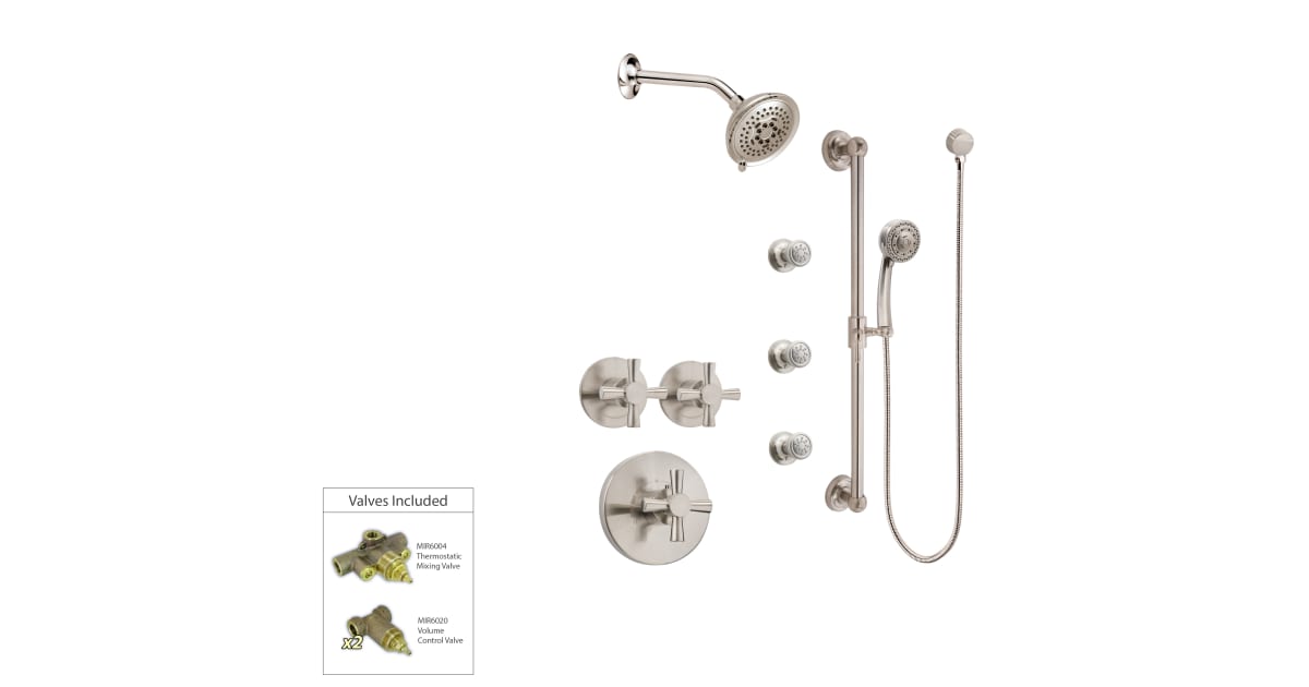Mirabelle MIRMLCST2VS3B-BN Luxury Shower System: Includes Multi ...