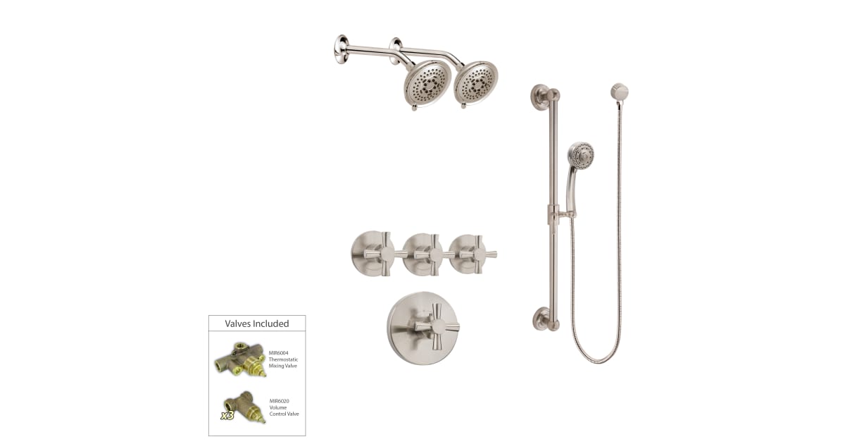 Mirabelle MIRMLCST3V2SH-BN Luxury Shower System: Includes 2 Multi ...