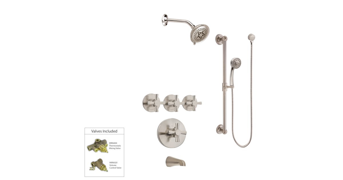 Mirabelle MIRMLCST3VSHF-BN Luxury Shower System: Includes Multi ...