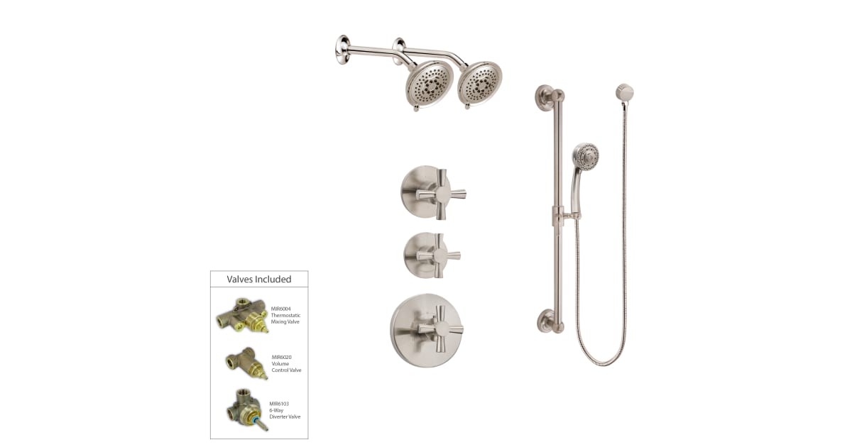 Mirabelle MIRMLCSTVD2S-BN Luxury Shower System: Includes 2 Multi ...