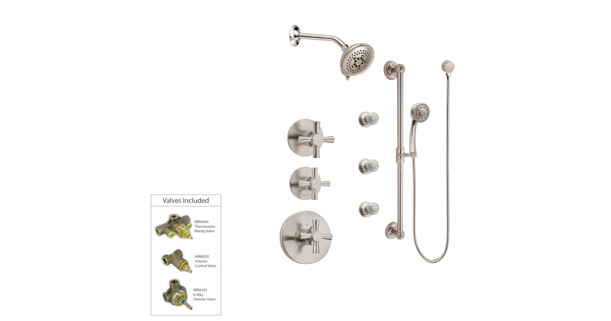 Mirabelle MIRMLCSTVDSH3B-BN Luxury Shower System: Includes Multi ...