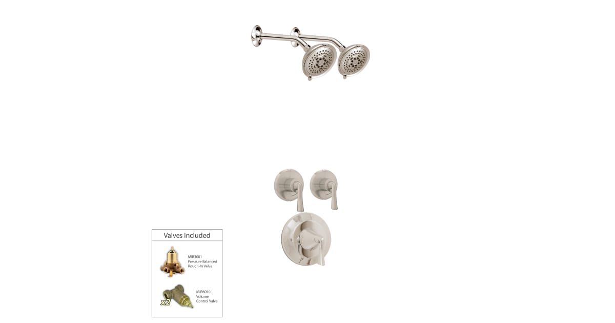 Mirabelle MIRPRCPR2V2S-BN Luxury Shower System: Includes 2 Multi ...