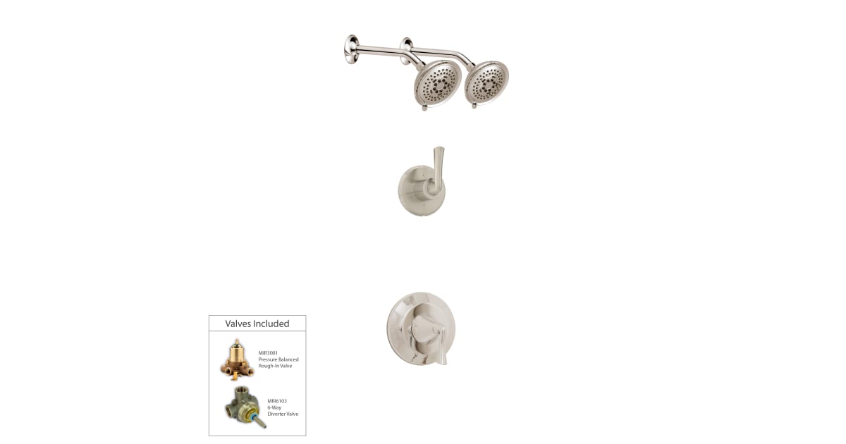 Mirabelle MIRPRCPRD2S-BN Luxury Shower System: Includes 2 Multi ...