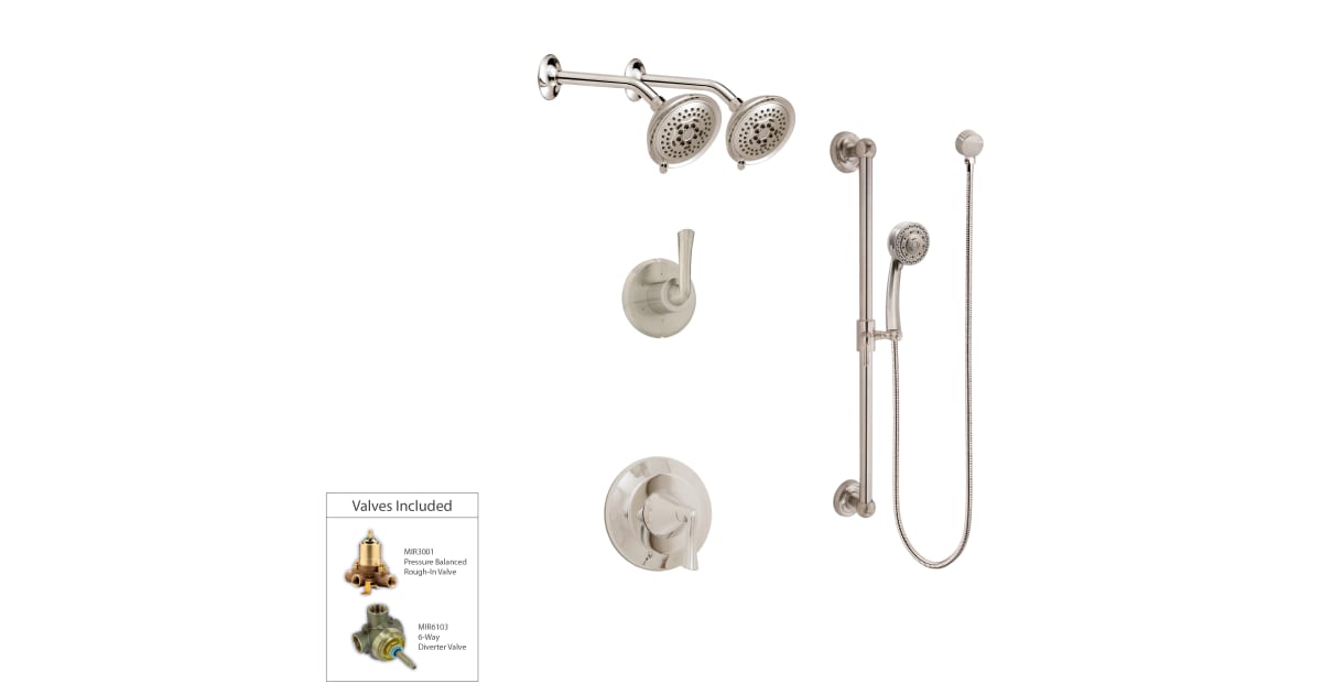 Mirabelle MIRPRCPRD2SH-BN Luxury Shower System: Includes 2 Multi ...