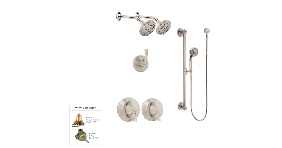Mirabelle MIRPRCS2AD2SH-BN Luxury Shower System: Includes 2 Multi ...