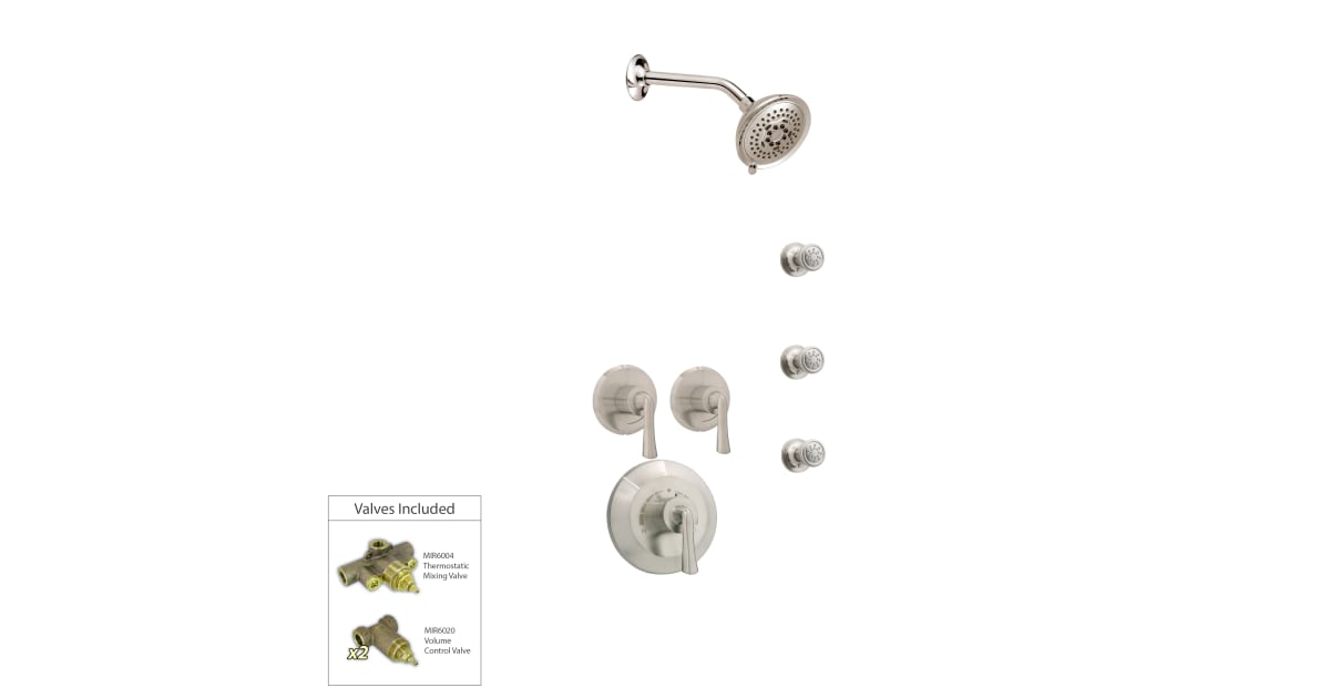 Mirabelle MIRPRCST2VS3B-BN Luxury Shower System: Includes Multi ...