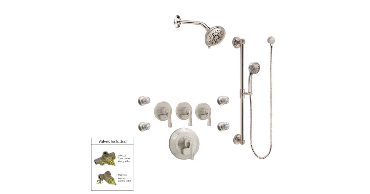 Mirabelle MIRPRCST3VSH4B-BN Luxury Shower System: Includes Multi ...