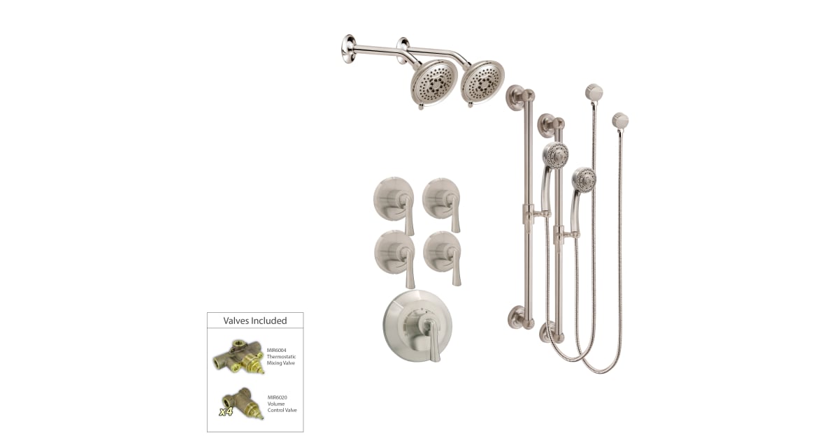 Mirabelle MIRPRCST4V2S2H-BN Luxury Shower System: Includes 2 Multi ...