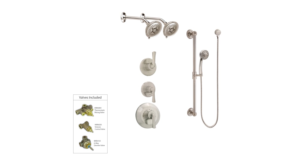 Mirabelle MIRPRCSTVD2S-BN Luxury Shower System: Includes 2 Multi ...