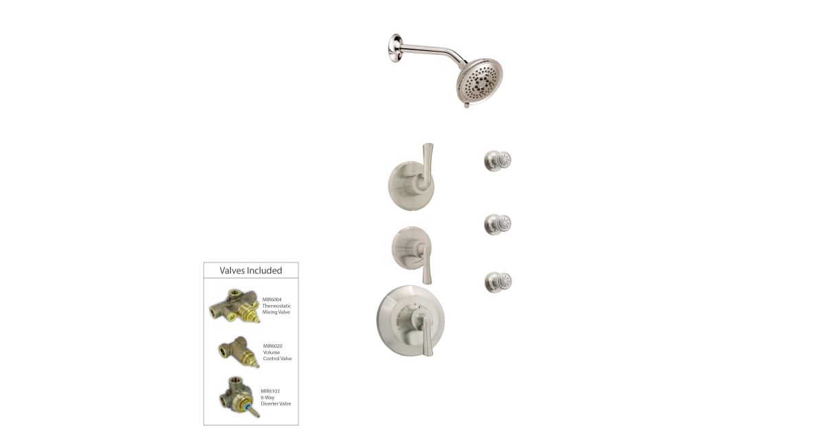Mirabelle MIRPRCSTVDS3B-BN Luxury Shower System: Includes Multi ...