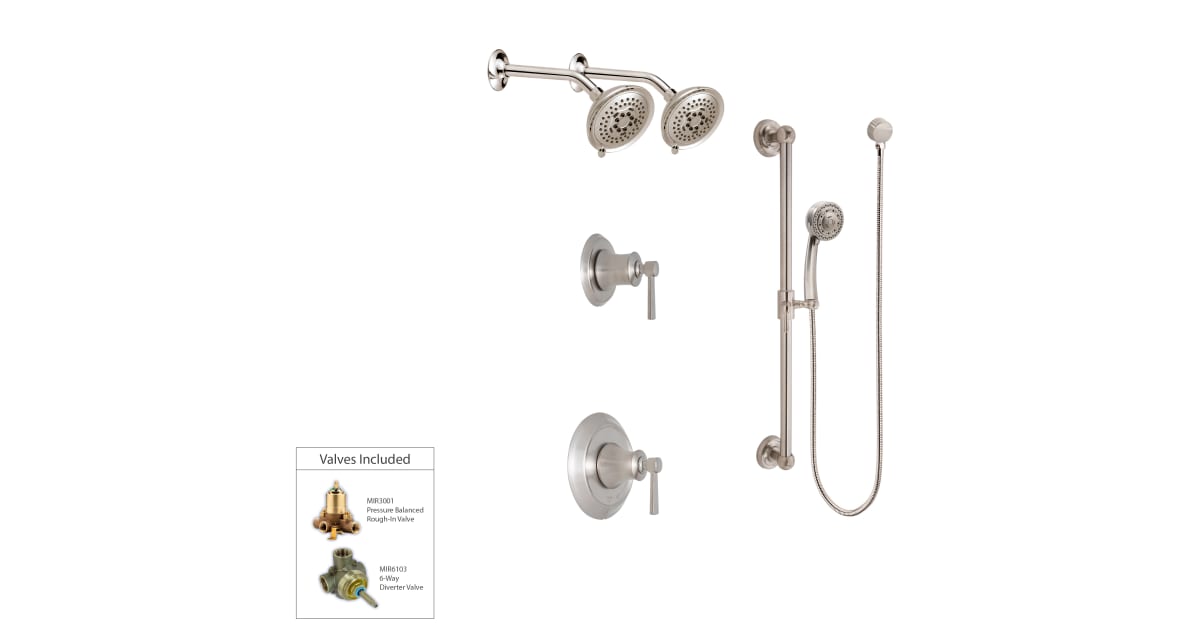 Mirabelle MIRPTCPTD2SH-BN Luxury Shower System: Includes 2 Multi ...
