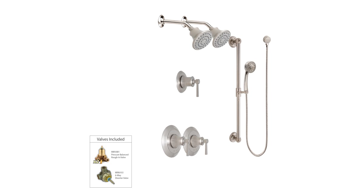 Mirabelle MIRPTCS2AD2SH-BN Luxury Shower System: Includes 2 Shower ...