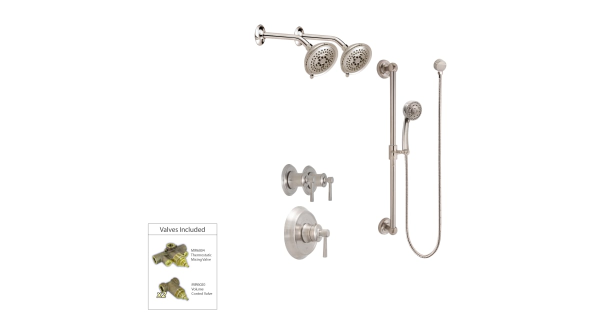 Mirabelle MIRPTCST2V2S-BN Luxury Shower System: Includes 2 Multi ...