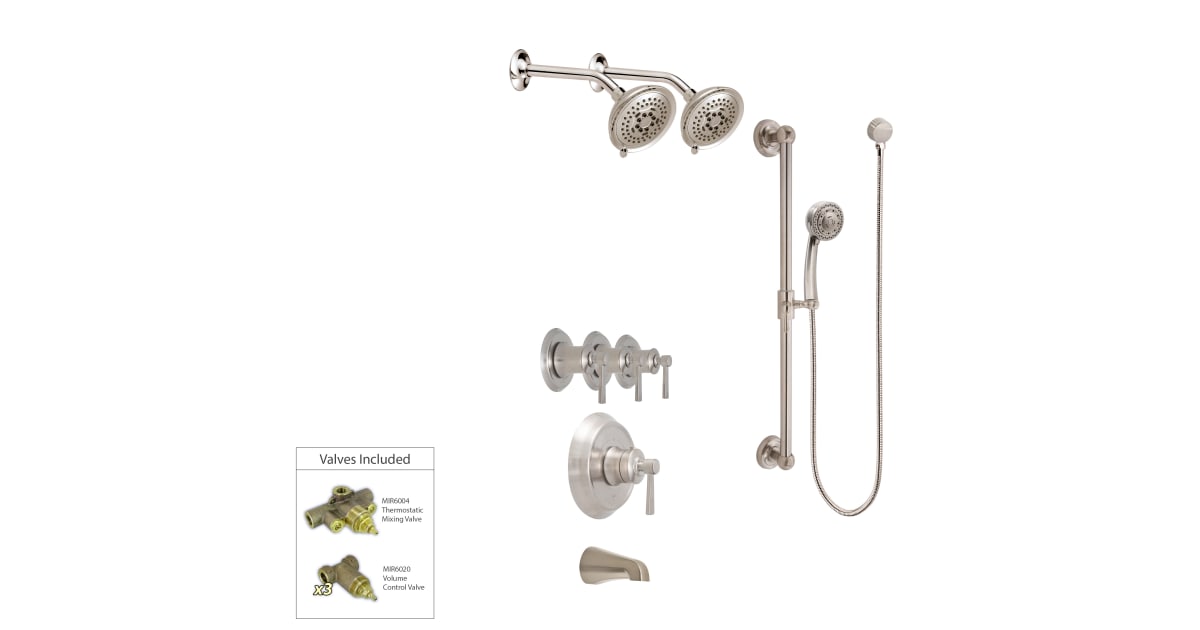 Mirabelle MIRPTCST3V2SH-BN Luxury Shower System: Includes 2 Multi ...