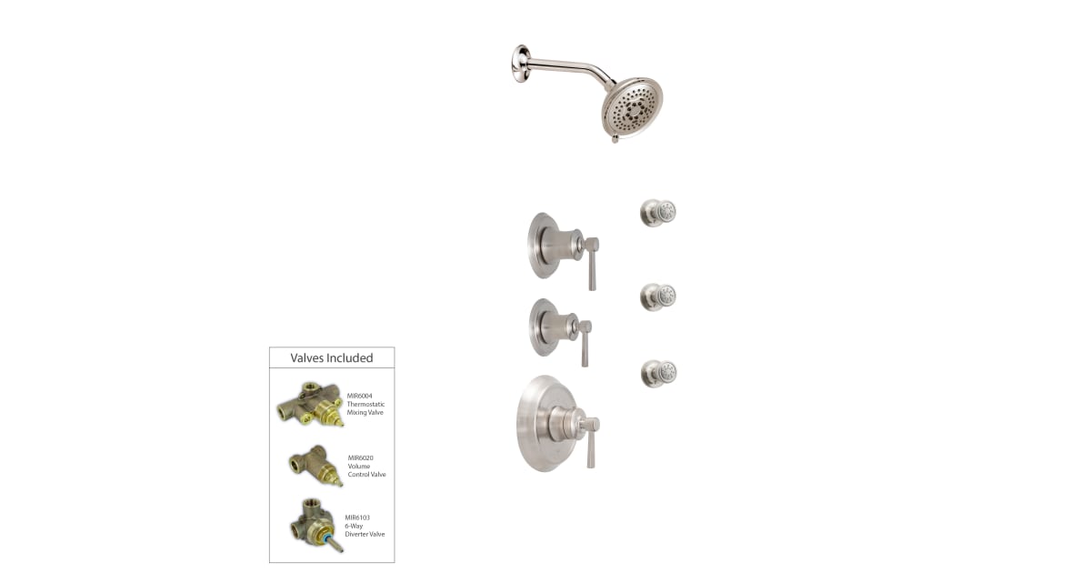 Mirabelle MIRPTCSTVDS3B-BN Luxury Shower System: Includes Multi ...