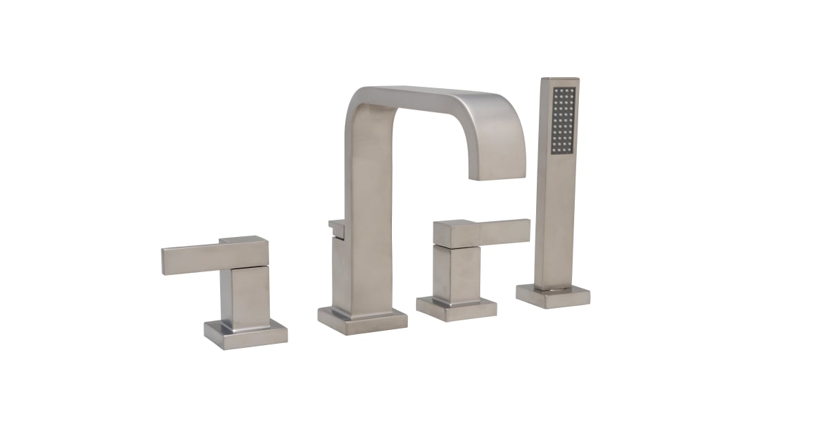 Mirabelle MIRRI4RTBN Rigi Deck Mounted Roman Tub Filler with Integrated ...