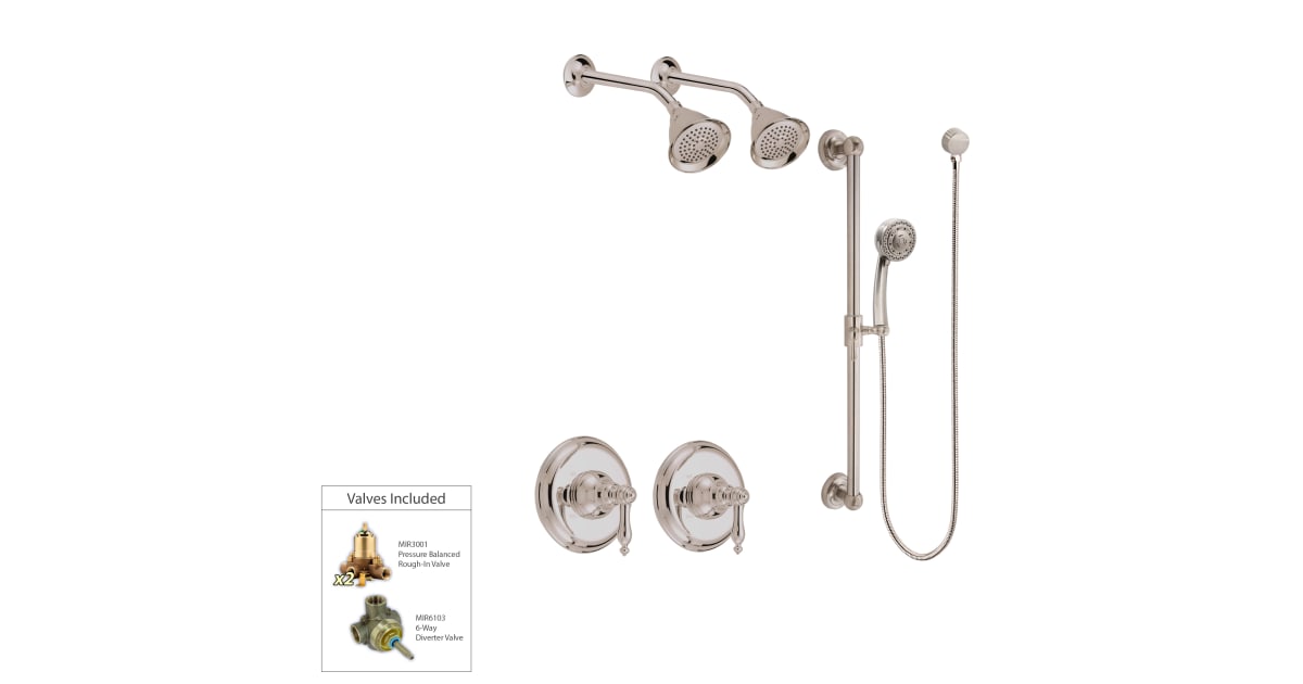 Mirabelle MIRSACS2AD2SH-BN Luxury Shower System: Includes 2 Shower ...