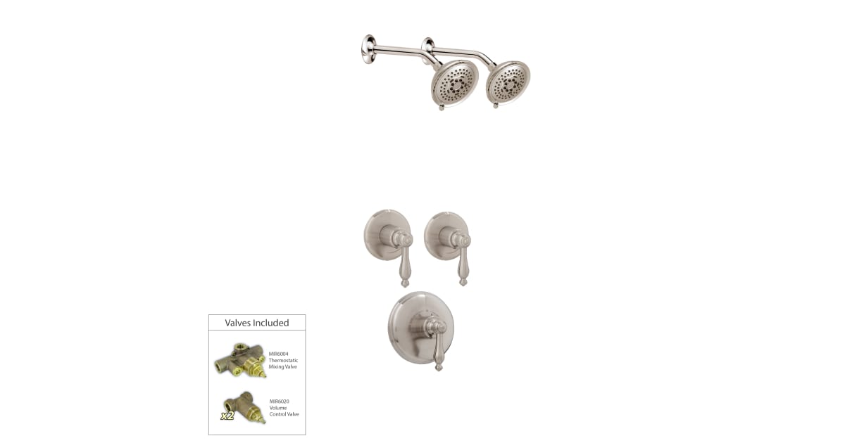 Mirabelle MIRSACST2V2S-BN Luxury Shower System: Includes 2 Multi ...