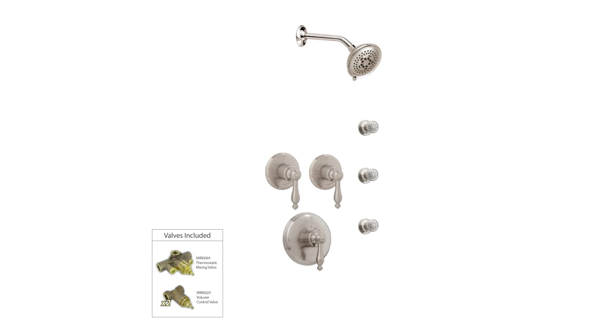 Mirabelle MIRSACST2VS3B-BN Luxury Shower System: Includes Multi ...