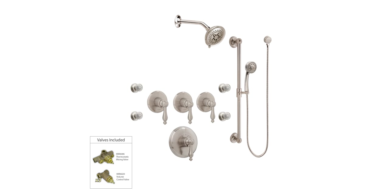 Mirabelle MIRSACST3VSH4B-BN Luxury Shower System: Includes Multi ...