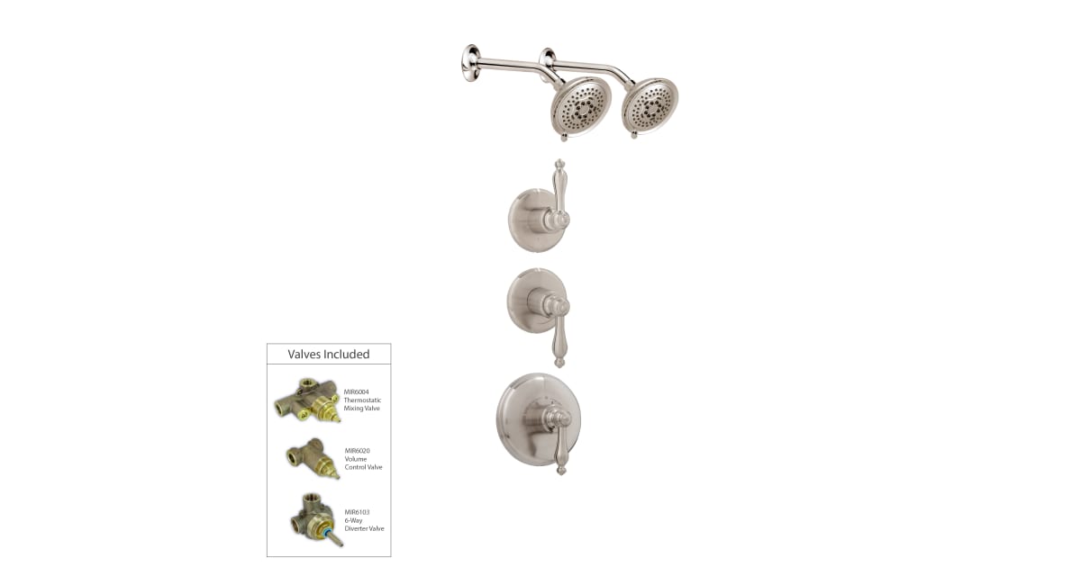 Mirabelle MIRSACSTVD2S-BN Luxury Shower System: Includes 2 Multi ...