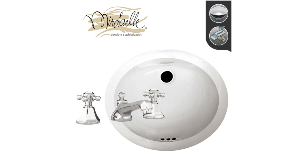 Mirabelle MIRU1512/MIRWSBR800-BN 17" Undermount Acrylic Bathroom Sink ...