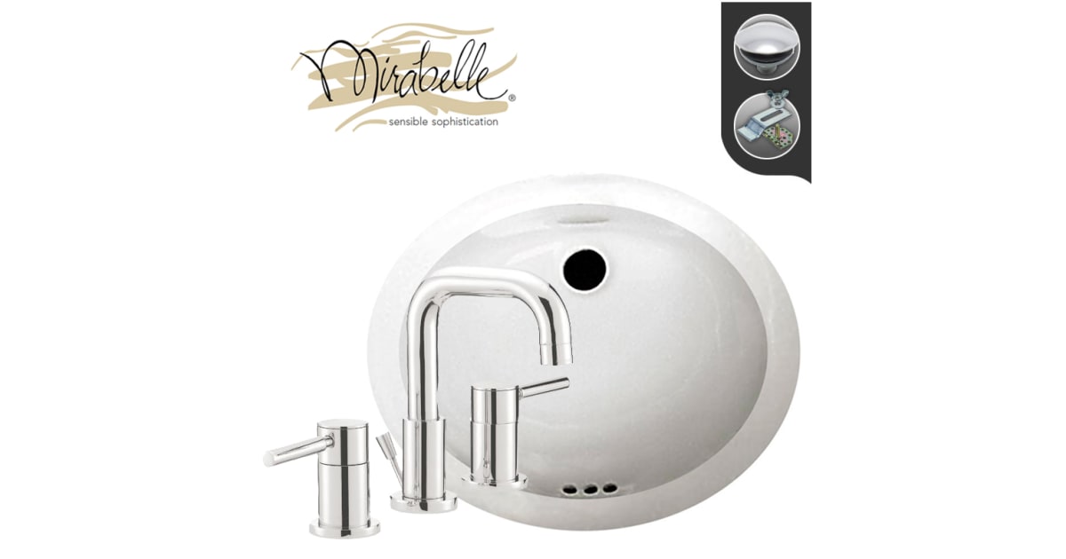 Mirabelle MIRU1512/MIRWSED800-BN 17" Undermount Acrylic Bathroom Sink ...