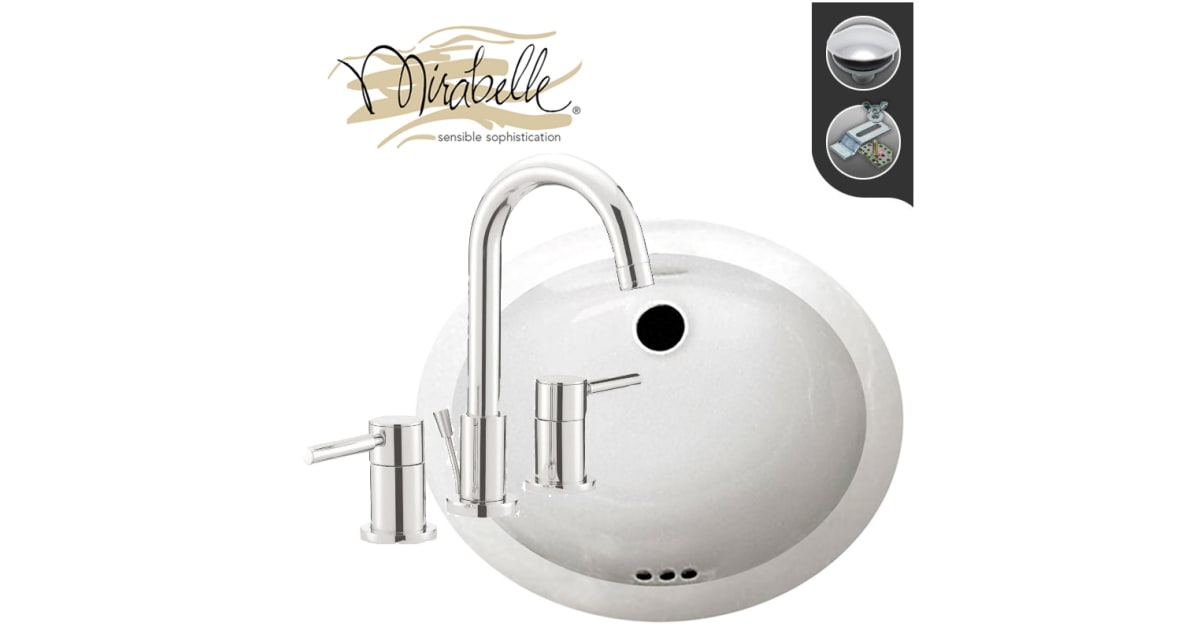 Mirabelle MIRU1512/MIRWSED800H-BN 17" Undermount Acrylic Bathroom Sink ...