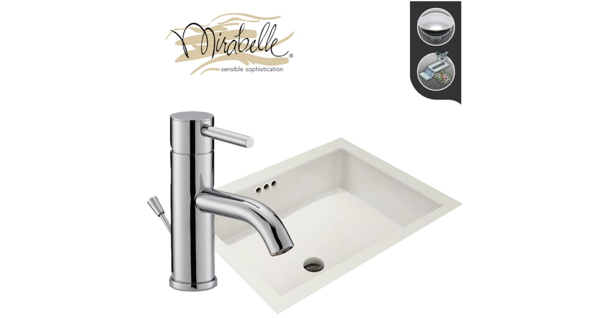 Mirabelle MIRU1713/MIRWSED100P-BN 17" Undermount Acrylic Bathroom Sink ...