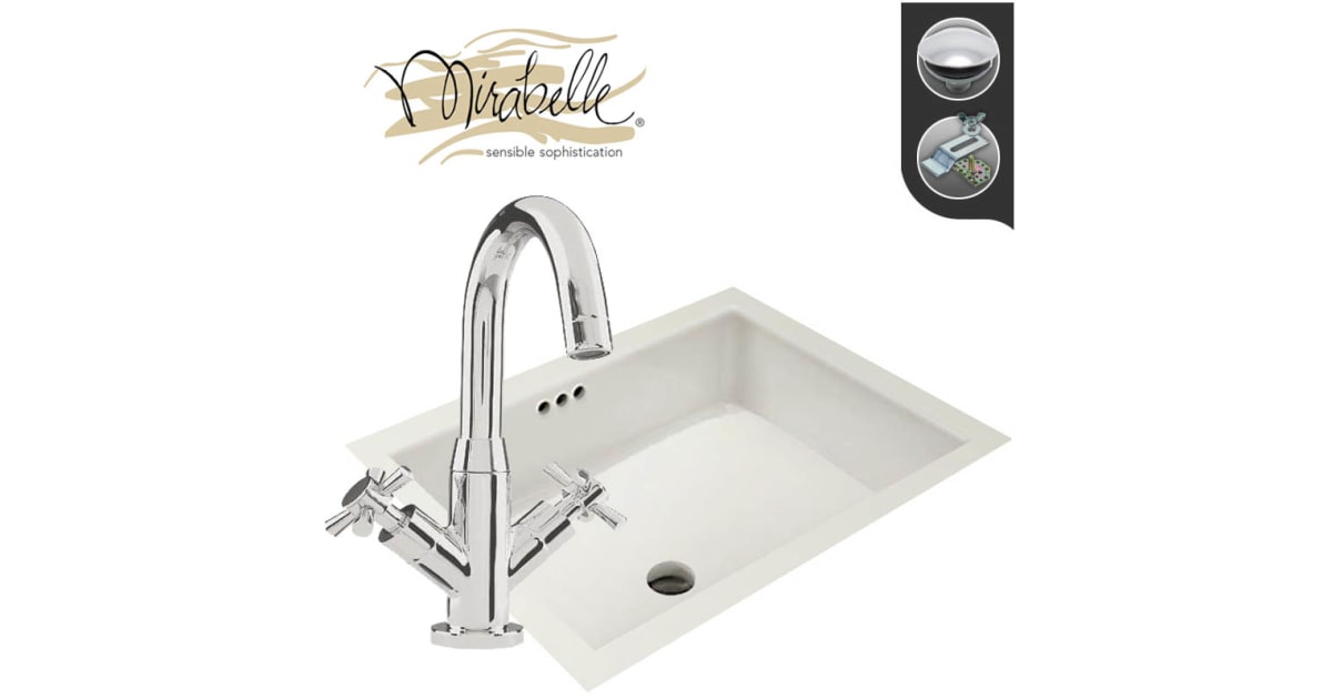 Mirabelle MIRU1713/MIRWSML102-BN 17" Undermount Acrylic Bathroom Sink ...