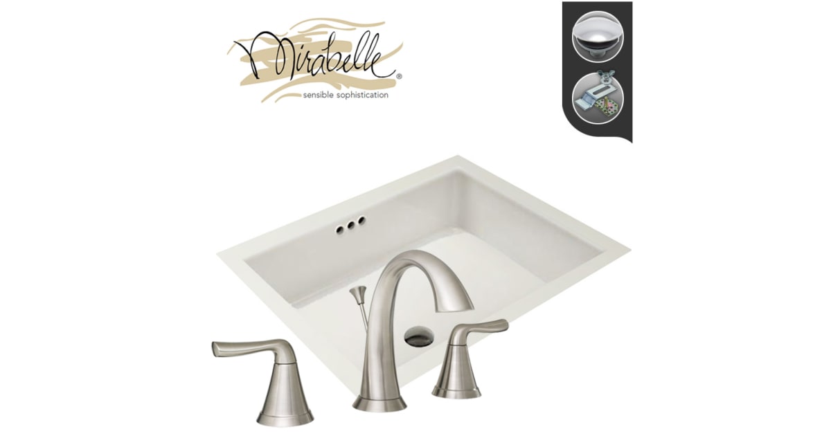 Mirabelle MIRU1713/MIRWSPR800-BN 17" Undermount Acrylic Bathroom Sink ...