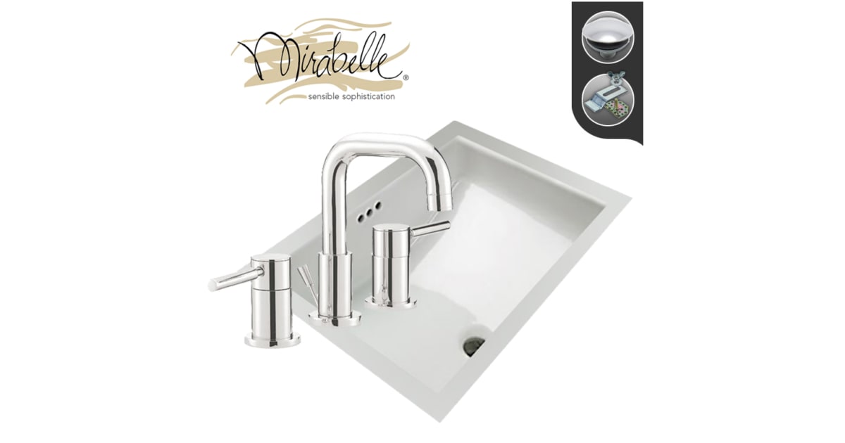 Mirabelle MIRU1812/MIRWSED800-BN 21" Undermount Acrylic Bathroom Sink ...