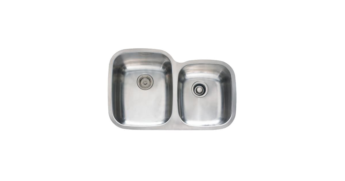 Mirabelle MIRUC3221L 31-1/2" Double Basin Stainless Steel Kitchen Sink ...
